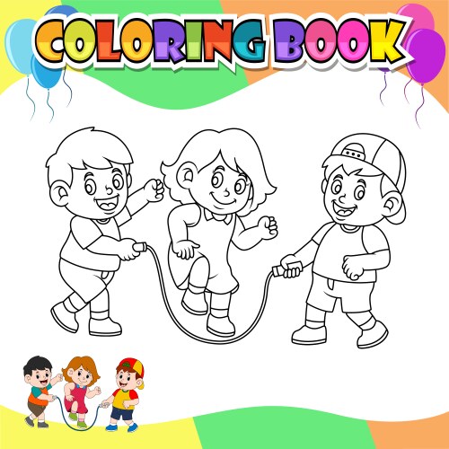 Boys are playing jumping rope Royalty Free Vector Image