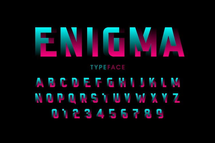 Impossible shape font Royalty Free Vector Image