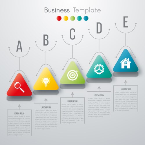 Five steps line infographic puzzle template Vector Image