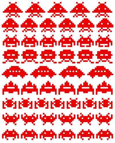 Space invaders 8bit aliens icons set Royalty Free Vector