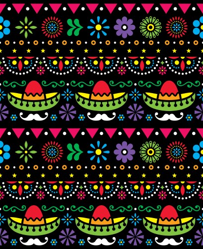 Mexican seamless textile pattern Royalty Free Vector Image
