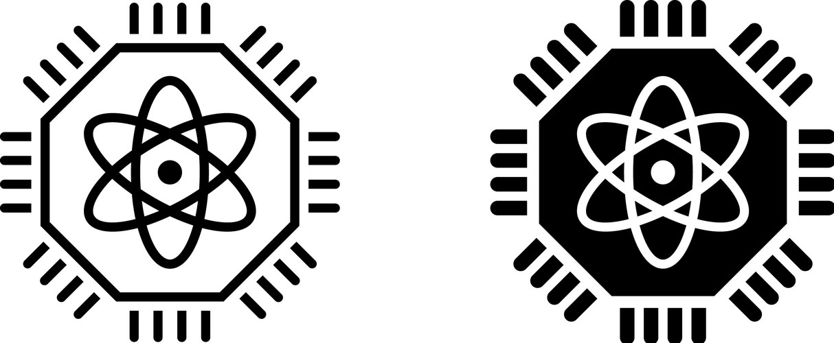 Quantum Computing Icons - Line Art – Royalty-Free Vector | VectorStock