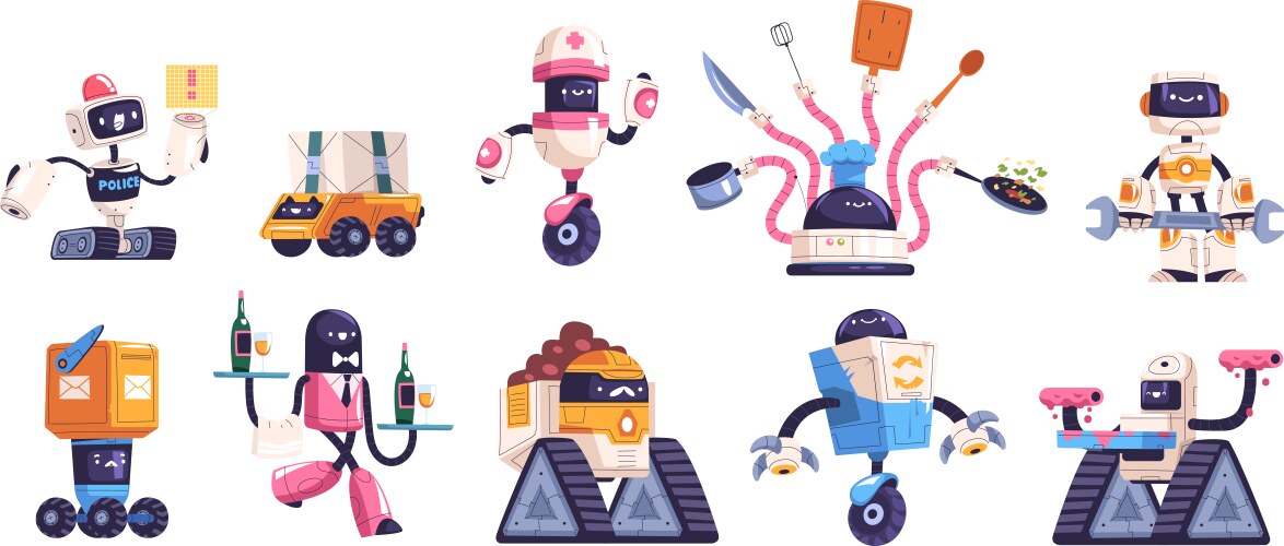 Combat robots robot war of future cartoon Vector Image