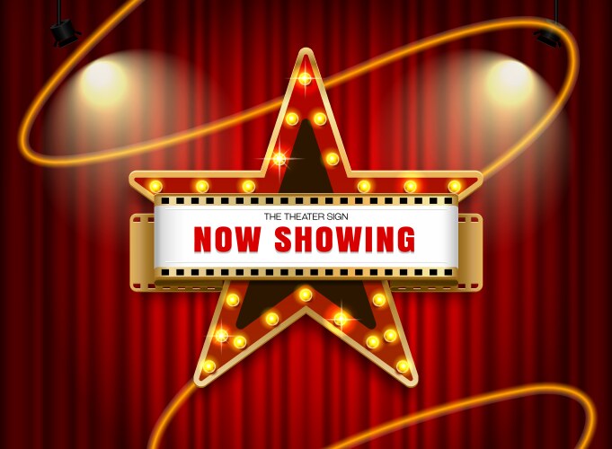 Theater sign star Royalty Free Vector Image - VectorStock
