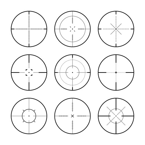 Sniper scopes sharpshooter gun optical scope Vector Image