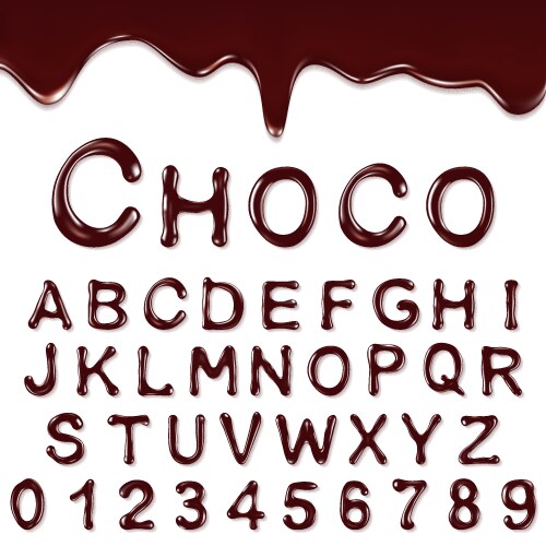 Chocolate alphabet Royalty Free Vector Image - VectorStock