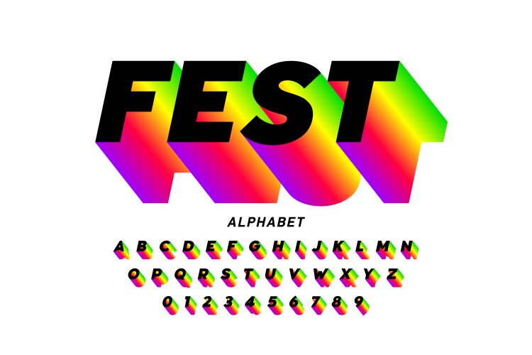 Fest style bright font Royalty Free Vector Image