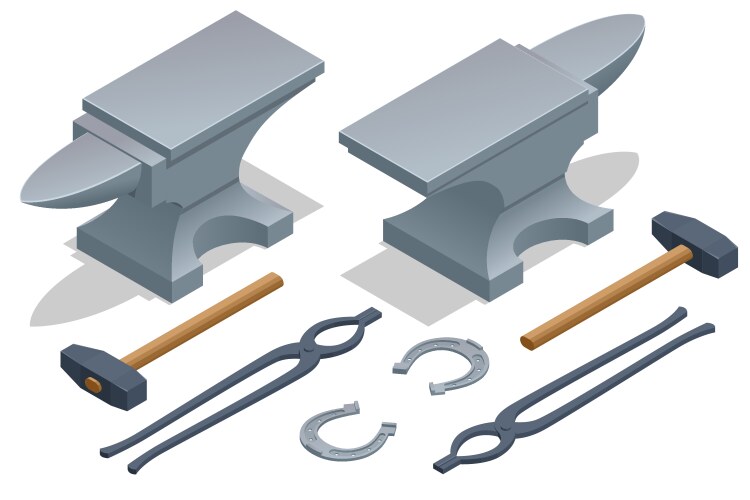 Isometric forge blacksmith metallurgy male Vector Image