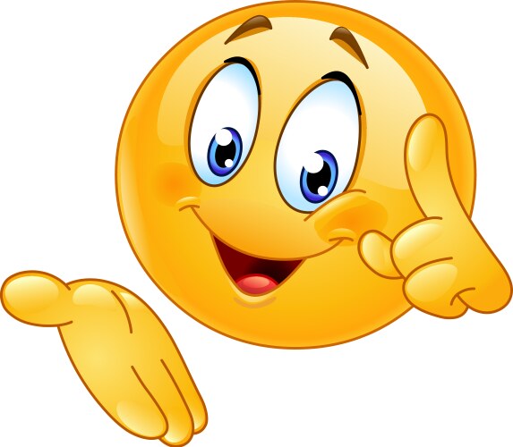 Pointing at himself emoticon Royalty Free Vector Image