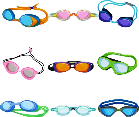 Safety goggles set cartoon Royalty Free Vector Image