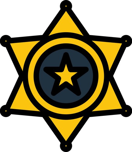 Sheriff badge icon Royalty Free Vector Image - VectorStock