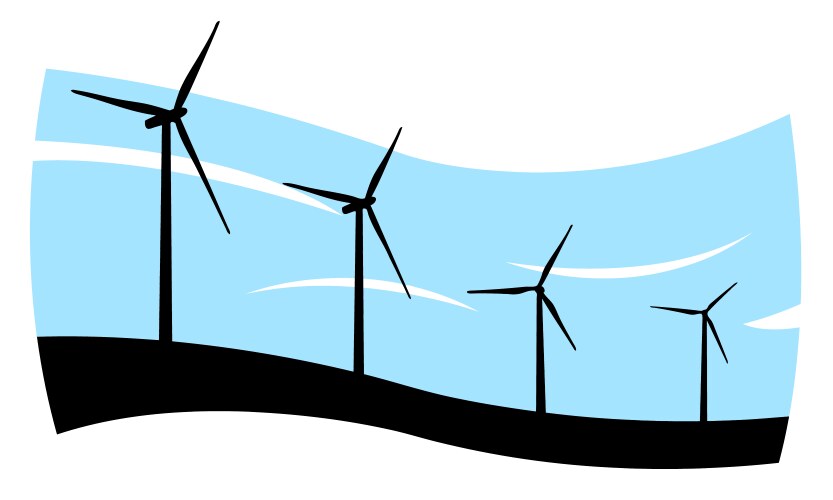 Realistic white wind turbine Royalty Free Vector Image