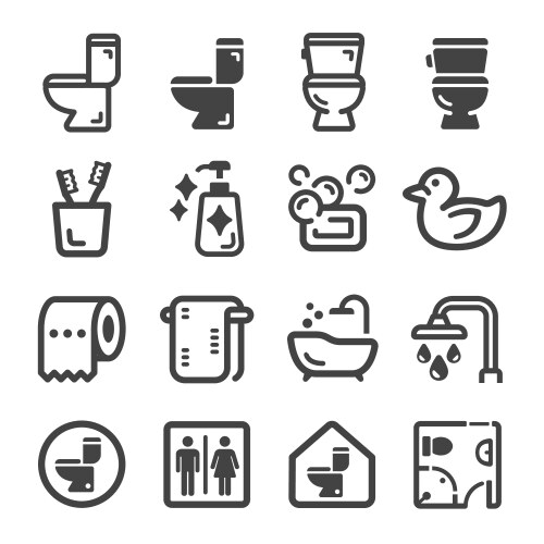 Restroom icon set washroom and bathroom symbols Vector Image