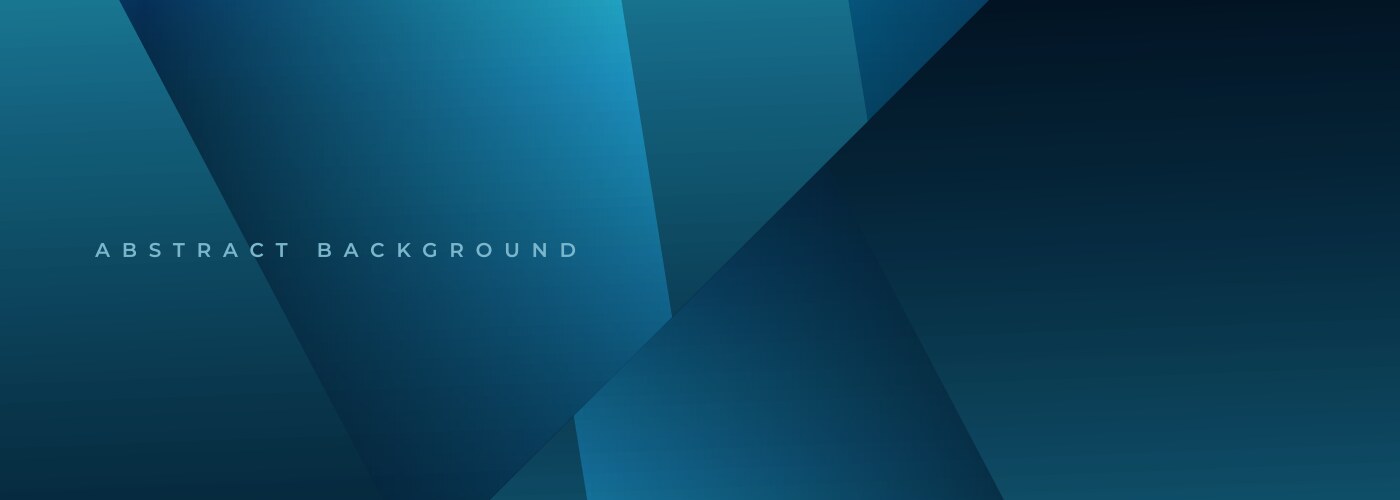Blue modern abstract wide banner with geometric Vector Image