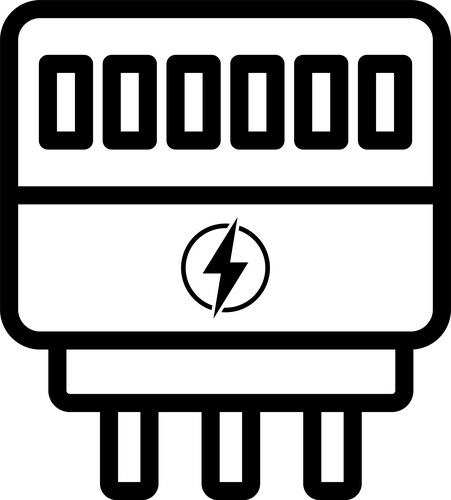 Electric meter icon showing electricity usage Vector Image