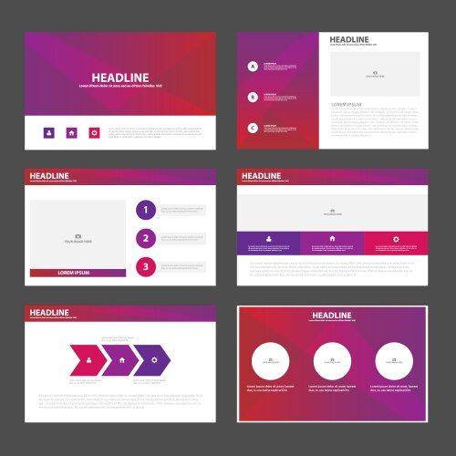 Purple presentation templates infographic elements