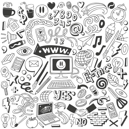 Computer doodles Royalty Free Vector Image - VectorStock