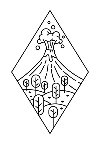 Beautiful nature line art Royalty Free Vector Image