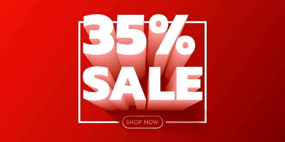 35 percent off discount creative composition Vector Image