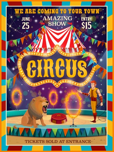 Carnival fun park poster Royalty Free Vector Image