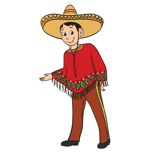 Mexican boy in traditional outfit Royalty Free Vector Image