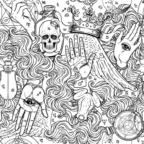 Mystic magic background religion Royalty Free Vector Image