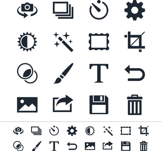 Basic icons Royalty Free Vector Image - VectorStock