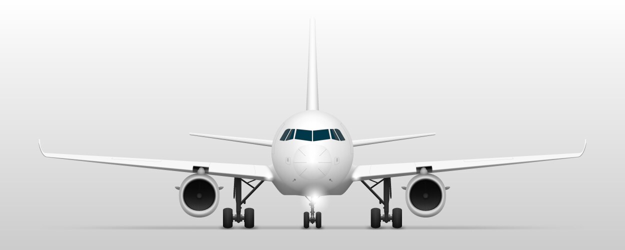 Airplane front view isolated on white Royalty Free Vector