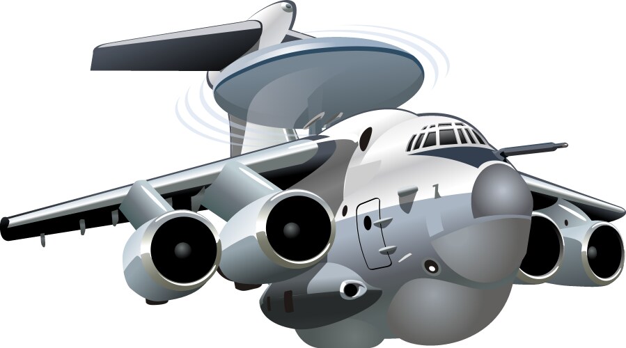 Cartoon military airplane Royalty Free Vector Image