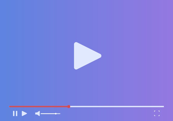 Video player showing streaming bar interface Vector Image