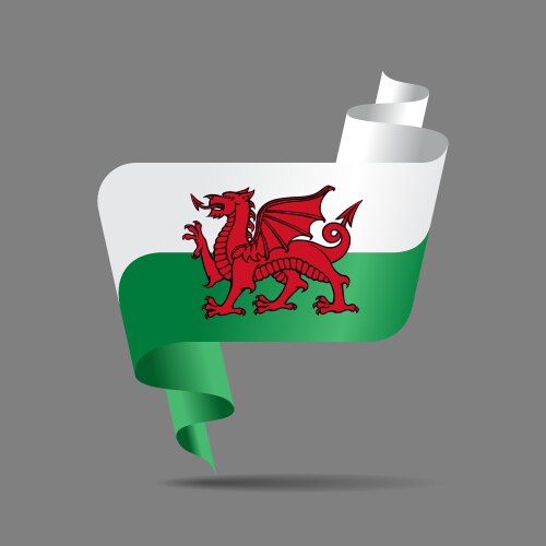 Welsh flag wavy abstract background Royalty Free Vector