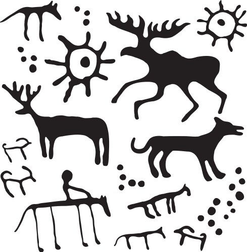 Cave painting background Royalty Free Vector Image
