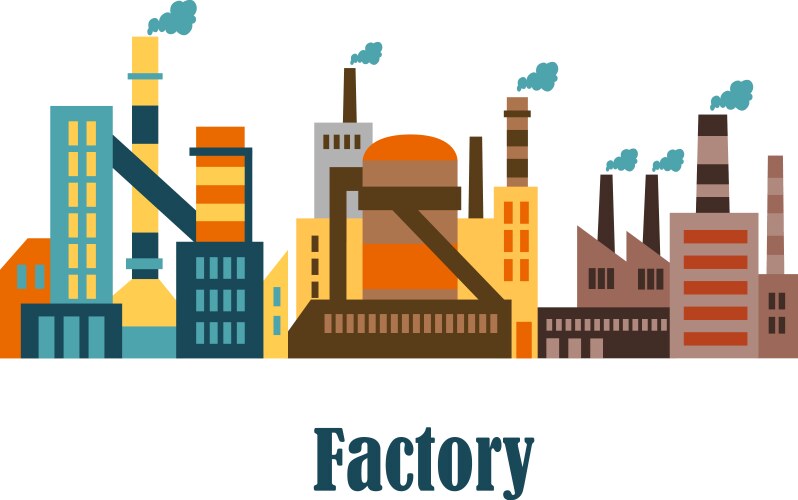 Factory or industrial building Royalty Free Vector Image