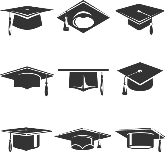 Graduation Cap Black and White Vector Images (over 6,300)