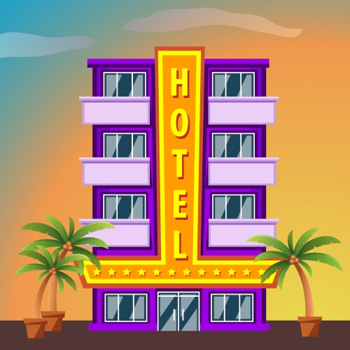Hotel building Royalty Free Vector Image - VectorStock