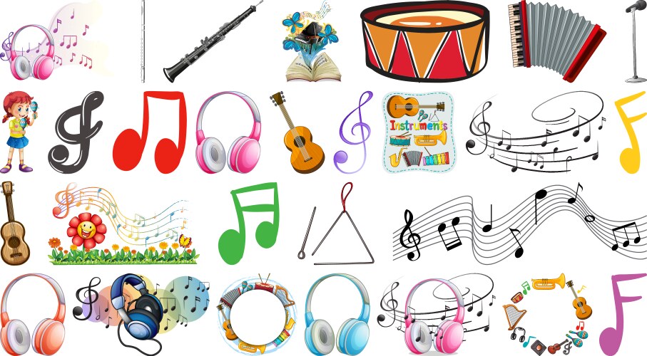 Musical instruments set Royalty Free Vector Image