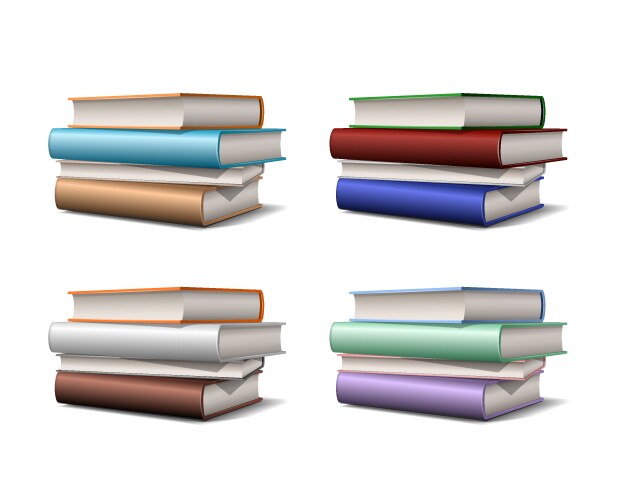 Stack of colorful books icon in cartoon style Vector Image