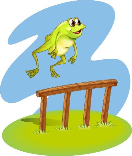 Cartoon frog jump sequence motion sprite sheet Vector Image