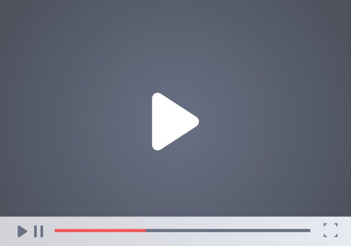 Video player showing streaming bar play button Vector Image