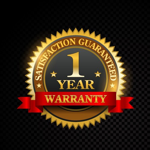 1 year warranty golden shield Royalty Free Vector Image