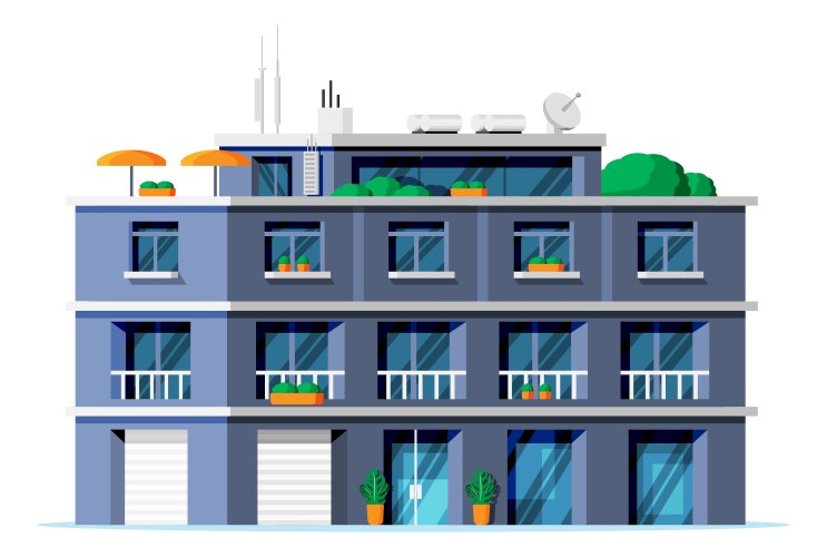 Modern individual two-storey two floors double Vector Image