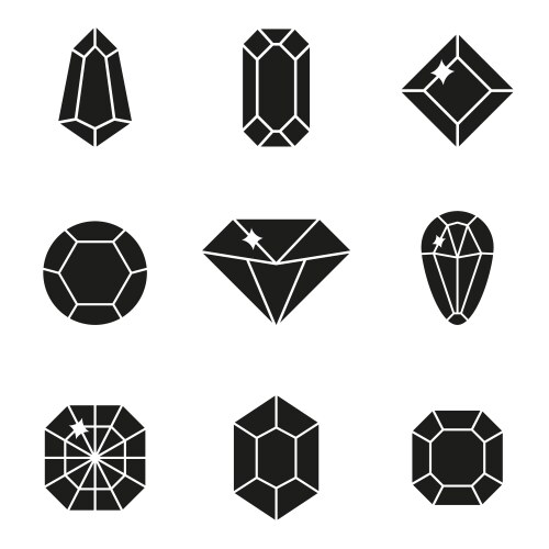 Set of realistic yellow topaz jewels Royalty Free Vector