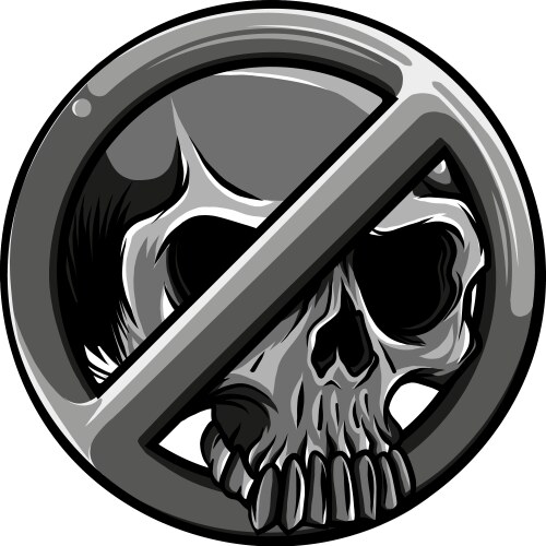 Monochrome no skull sign on white background Vector Image