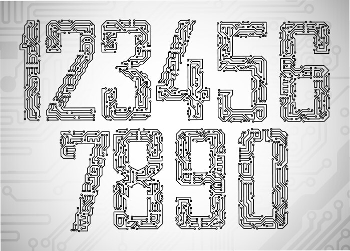 Set of circuit board style letters Royalty Free Vector Image