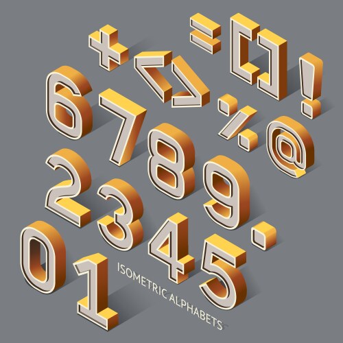 3d alphabet colorful font Royalty Free Vector Image