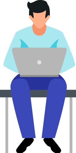 Distant student computer composition Royalty Free Vector