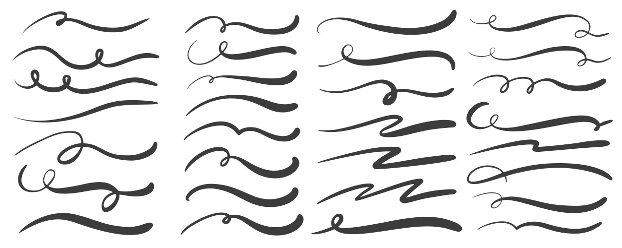 Curly swishes swashes swoops calligraphy swirl Vector Image