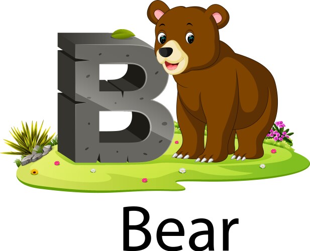 Zoo animal alphabet r for rabbit Royalty Free Vector Image