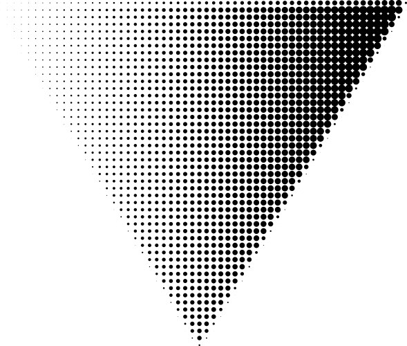 Halftone dotted triangle Royalty Free Vector Image