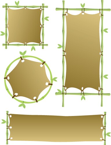 Vertical banners with bamboo and lotus Royalty Free Vector